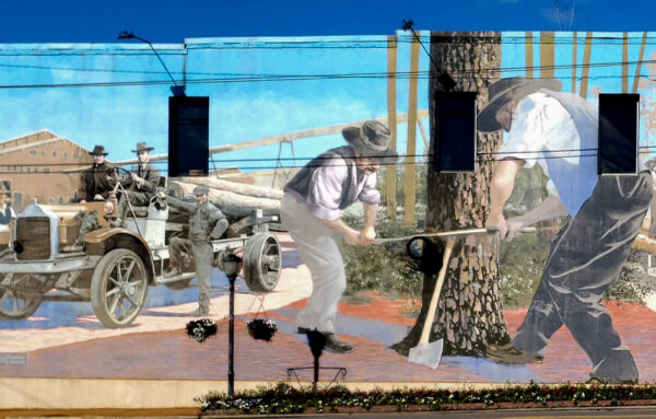 Logging (Mural) – Alabama Front Porches: Southwest Alabama Tourism